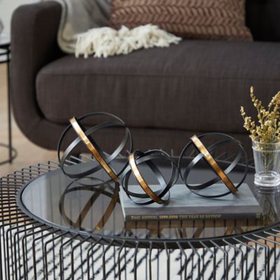 Harper & Willow Metal Contemporary Geometric Sculpture, 6 in., 5 in., 4 ...