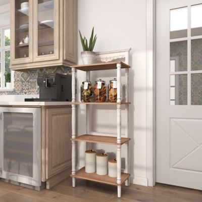 Harper & Willow 22 in. x 13 in. x 57 in. 4-Shelf Intricately Carved ...