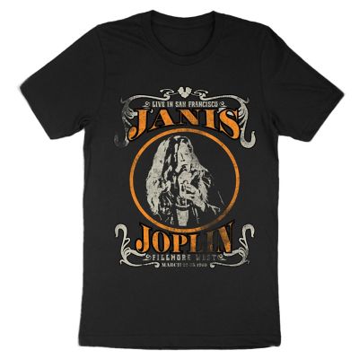 Janis Joplin Men's Live T-Shirt, Black/Orange, XL,Black at Tractor ...