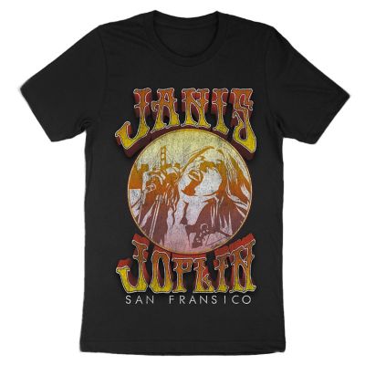 Janis Joplin Men's San Francisco T-Shirt, M,Black at Tractor Supply Co