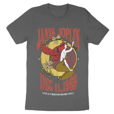 Janis Joplin Men's Boston Music Hall T-Shirt, M,Charcoal at Tractor ...