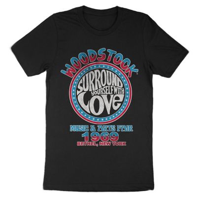 Woodstock Men's Surround Yourself with Love T-Shirt, XL,Black at ...