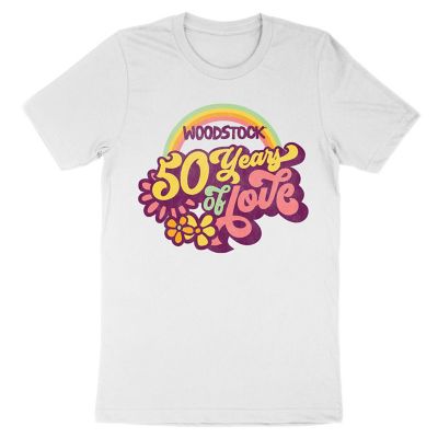 Woodstock Men's 50 Years Groovy Text T-Shirt, M,White at Tractor Supply Co