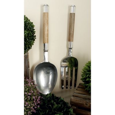 Harper & Willow Aluminum Eclectic Kitchen Utensils Wall Decor Set, 7 in ...