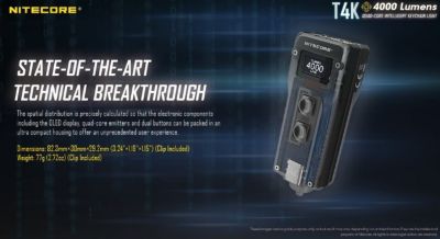 Nitecore 4,000-Lumen T4K Ultra Bright EDC Flashlight, FL-NITE-T4K at ...