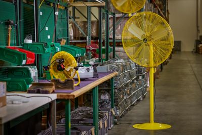 Jan Fan 12 in. Industrial Workstation Fan, Yellow at Tractor Supply Co.