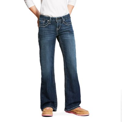 Ariat Girls' Real Entwined Slim Fit Boot Cut Jeans, 14 Reg,Dresden at ...