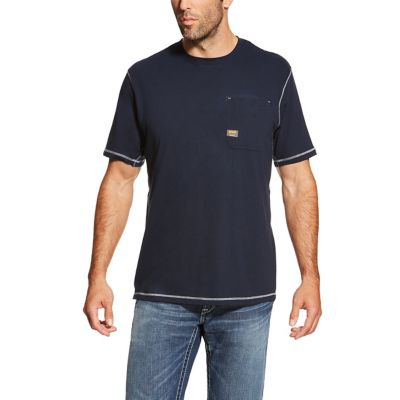 Ariat Men's Rebar Workman Short -Sleeve T-Shirt, XLT,Navy at Tractor ...