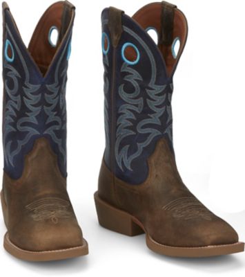 Justin Men's Stampede Muley Square Toe Western Boots, 12 in., 11.5 EE ...
