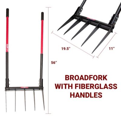 Bully Tools 19.5 in. Steel Broadfork with Fiberglass Handles at Tractor ...