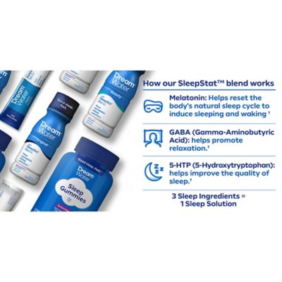 Dream Water Natural Sleep Aid, GABA, Melatonin, 5-HTP, Shot, Nighttime Nectar, 2.5 oz., 12 ct ...