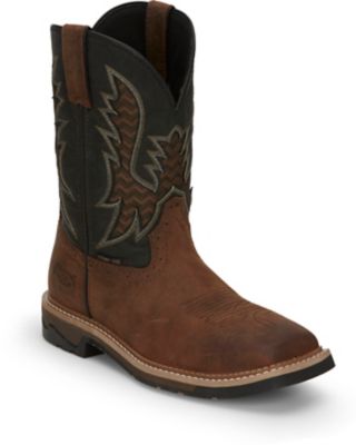Justin Men's Bolt Square Nano Composite Toe Work Boots, 11 in., 9 D ...