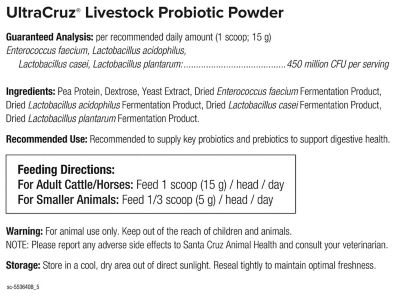 UltraCruz Livestock Probiotic Supplement for Cattle, Goats, Sheep and ...