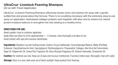 UltraCruz Livestock Foaming Shampoo for Cattle, Goats, Sheep and Pigs ...