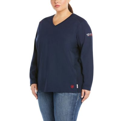 Ariat Women's Long-Sleeve FR AC Work Top, S,Navy at Tractor Supply Co