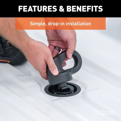 CURT OEM Puck System Gooseneck Safety Chain Anchors, Chevy, Ford, GMC ...