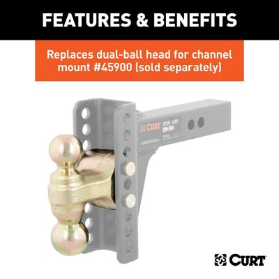 CURT Replacement Dual-Ball for Adjustable Channel Mount (Fits 45900 ...
