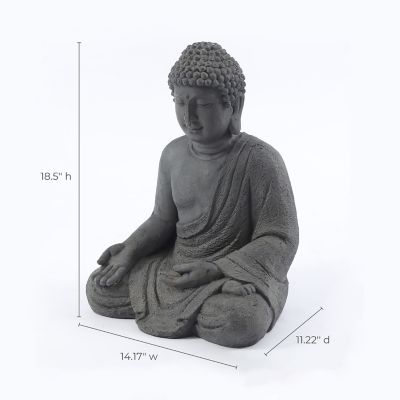 LuxenHome Gray MGO Meditating Buddha Outdoor Statue, WH005 at Tractor ...