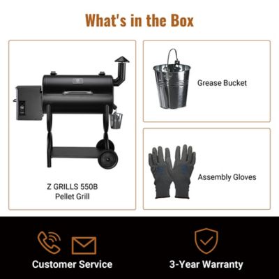 Z GRILLS 550 sq. in. Wood Pellet Grill and Smoker, Black