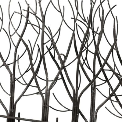 LuxenHome Snowy Black Metal Field of Trees Wall Decor, WHA947 at ...