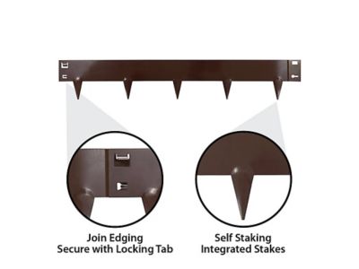 IronRidge Steel Landscape Edging, 4 in. x 39 in., Brown, 5-Pack at ...