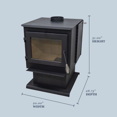 Grand Teton Collection Wood-Burning Targhee T100 Stove, 2000 sq ft ...