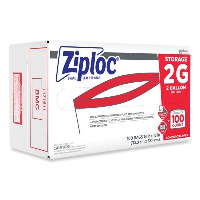Ziploc Double Zipper Storage Bags, 2 gal., 1.75 Mil, 100-Pack at ...