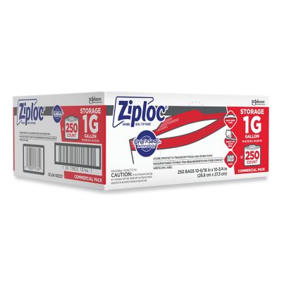 Ziploc Double Zipper Storage Bags, 1 gal., 1.75 Mil, 250-Pack at ...