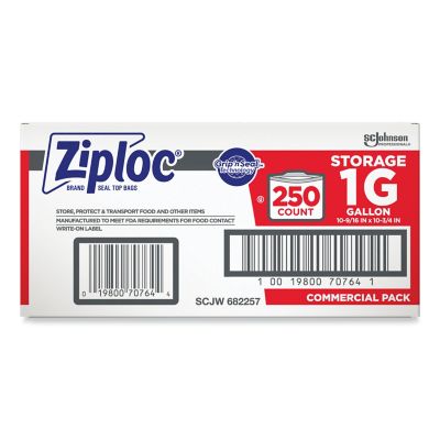 Ziploc Double Zipper Storage Bags, 1 gal., 1.75 Mil, 250-Pack at ...