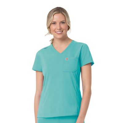 Carhartt Women's Rugged Flex Multi-Pocket Modern Fit Tuck-In Scrub Top ...