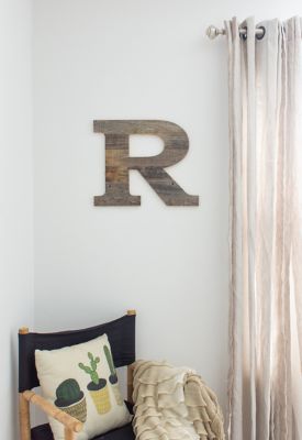 Barnwood USA Rustic Large Natural Decorative Monogram Wood Letter (R ...