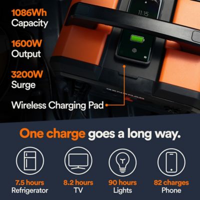 Generac 3,200/1,600-Watt GB1000 Battery-Powered Portable Power Station ...
