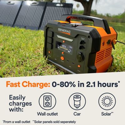 Generac 3,200/1,600-Watt GB1000 Battery-Powered Portable Power Station ...