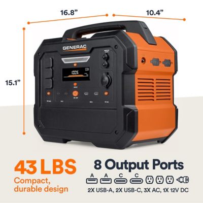 Generac 1,600-Watt GB2000 Battery-Powered Portable Power Station at ...