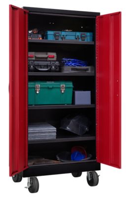 Stack-On Tall Storage Locker with 4 Shelves - Welded Steel Garage ...