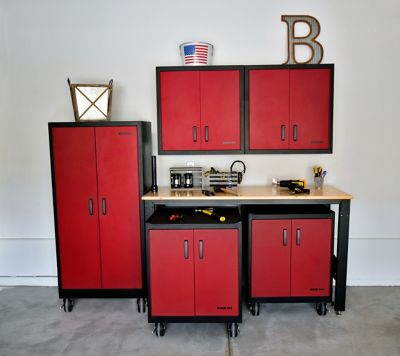 Stack-On Tall Storage Locker with 4 Shelves - Welded Steel Garage ...