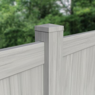 Barrette Outdoor Living 5 in. x 5 in. Driftwood Gray Vinyl Fence ...