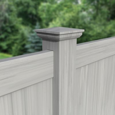 Barrette Outdoor Living 5 in. x 5 in. Driftwood Gray New England Vinyl ...