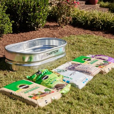 Tarter 8 cu. ft. Galvanized Oval Raised Bed Planter, 2 ft. x 1 ft. x 4 ...