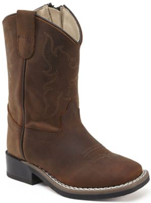 Old West Unisex Infants' Broad Square Toe Boots, 6,Brown at Tractor ...