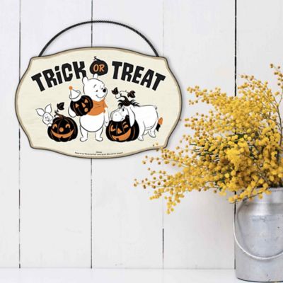 Open Road Brands Winnie the Pooh Trick or Treat Hanging Wood Wall Decor ...
