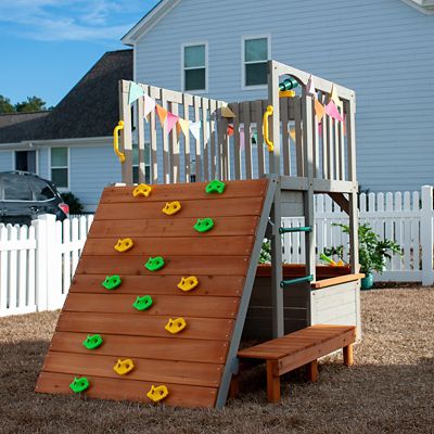 Funphix Lookout Post Outdoor Wooden Playhouse, Buildable Kids Backyard ...