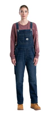 Berne Women's Vintage Washed Flex Denim Bib Overalls, 4X,Vintage Wash ...