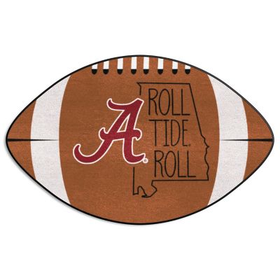 Fanmats Alabama Crimson Tide Southern Style Football Shaped Nylon Mat ...