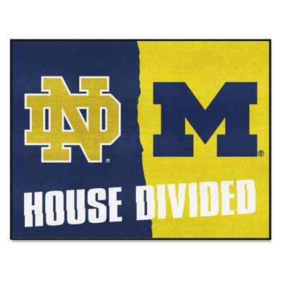 Fanmats Notre Dame Fighting Irish/Michigan Wolverines House Divided Mat ...