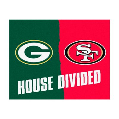 Fanmats Green Bay Packers/San Francisco 49ers House Divided Nylon Mat ...