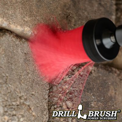 Drillbrush 1 in. Red Brush, High Stiffness, Long Bristles, Outdoor ...