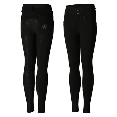 Horze Kids' Tara High-Waisted Full-Seat Breeches, XXS,Black at Tractor ...
