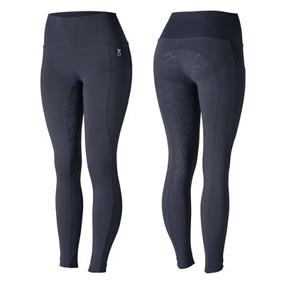 Horze Women's Gillian Full-Seat Tights, Silicone Grip, 24,Dark Navy at ...