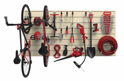 CrownWall 8 ft. x 4 ft. Garage Organization Slat Wall Kit, Sandstone ...